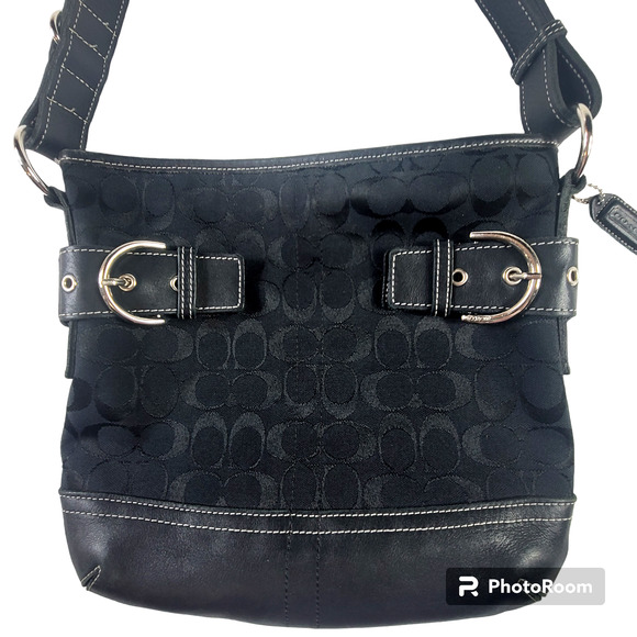 Coach | Bags | Coach Soho Black Signature Hobo Xbody Bag 3574 | Poshmark